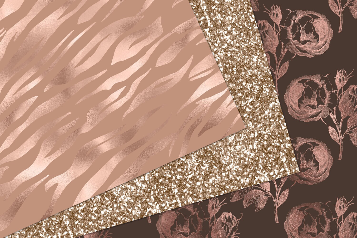 Rose Gold Nude Digital Paper Seamless Patterns With Rose Gold | Etsy