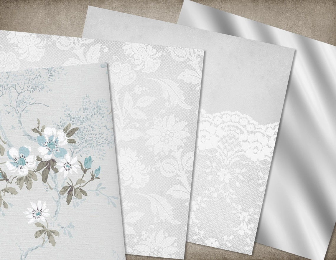 White Wedding Digital Paper Wedding Romantic Backgrounds - Etsy