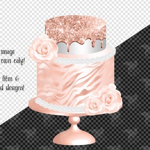 Wild Rose Gold Cakes Clipart, Princess Birthday and Wedding Cake Clip ...