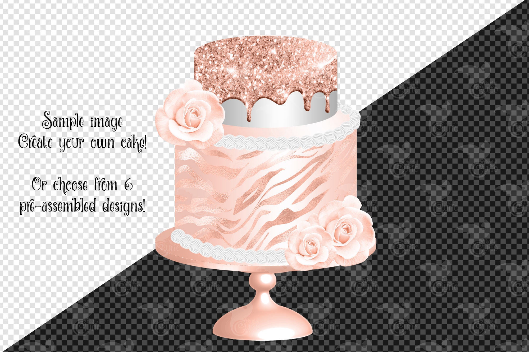 Wild Rose Gold Cakes Clipart Princess Birthday and Wedding - Etsy