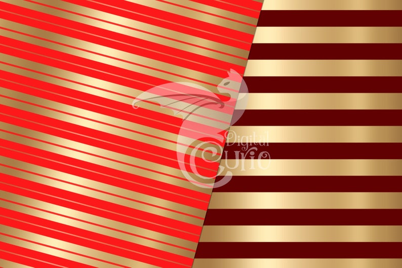 Red and Gold Stripes Digital Paper Seamless Luxury Glam - Etsy