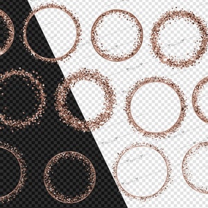 Glitter Circle Frames Clipart, Gold, Rose Gold, Silver (PNG Digital ...