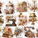 Watercolor Bronze Antique Clipart Vintage Shabby PNG Format - Etsy