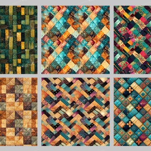 Batik Quilt Digital Paper, Seamless Textures Digital Paper, Printable ...