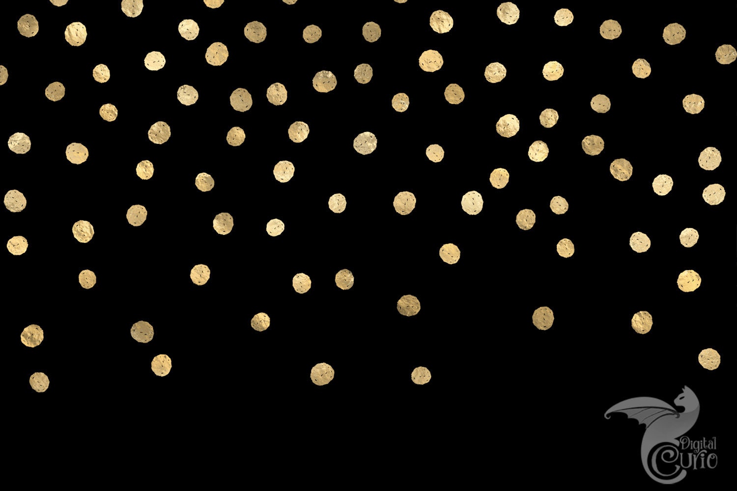 Black and Gold Confetti Digital Paper Confetti Gold Foil - Etsy