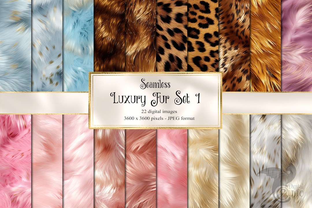 Luxury Fur Digital Paper, Seamless Faux Fur Monster Pelt Textures ...