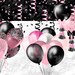 Pink and Black Balloons Clipart for Party Invitations and Commercial ...