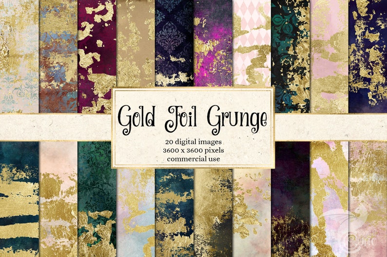 Gold Foil Grunge Textures Vintage Rustic Shabby Distressed - Etsy