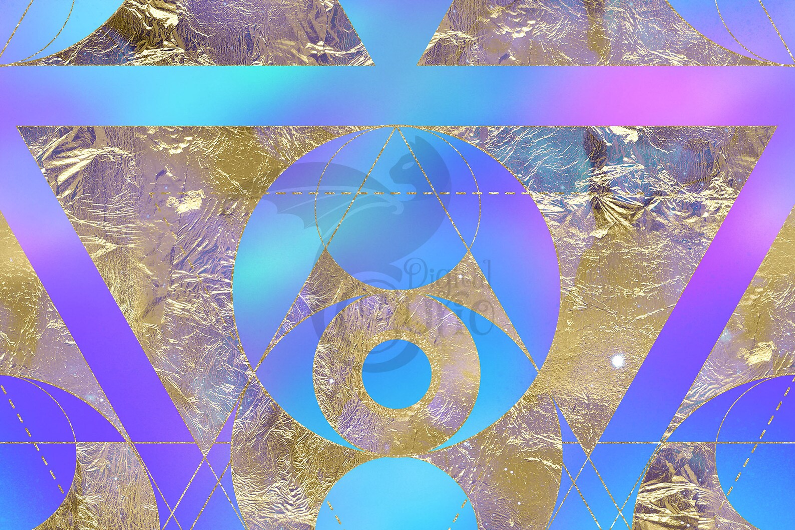 Gold Sacred Geometry Digital Paper Seamless Patterns With - Etsy