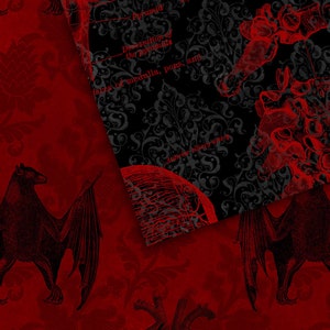 Vampire Anatomy Digital Paper, Seamless Anatomical Illustrations ...