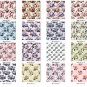 Watercolor Garden Rose Digital Paper, Seamless Printable Textures ...