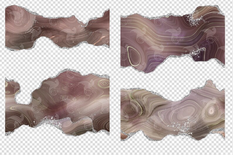 Taupe and Silver Agate Borders Seamless Digital Geode PNG - Etsy
