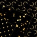 Black and Gold Star Digital Paper, Seamless Stars, Whimsical Golden ...