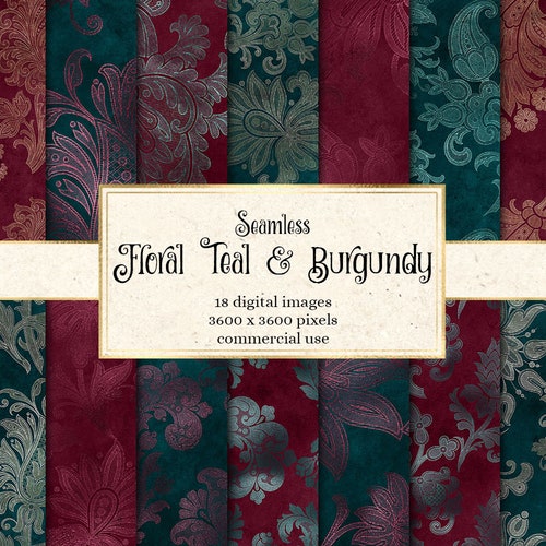 Red and Green Floral Digital Paper Seamless Christmas Flower - Etsy