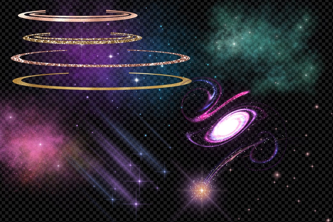 Deep Space Clipart Digital Instant Download Galaxy and Stars | Etsy