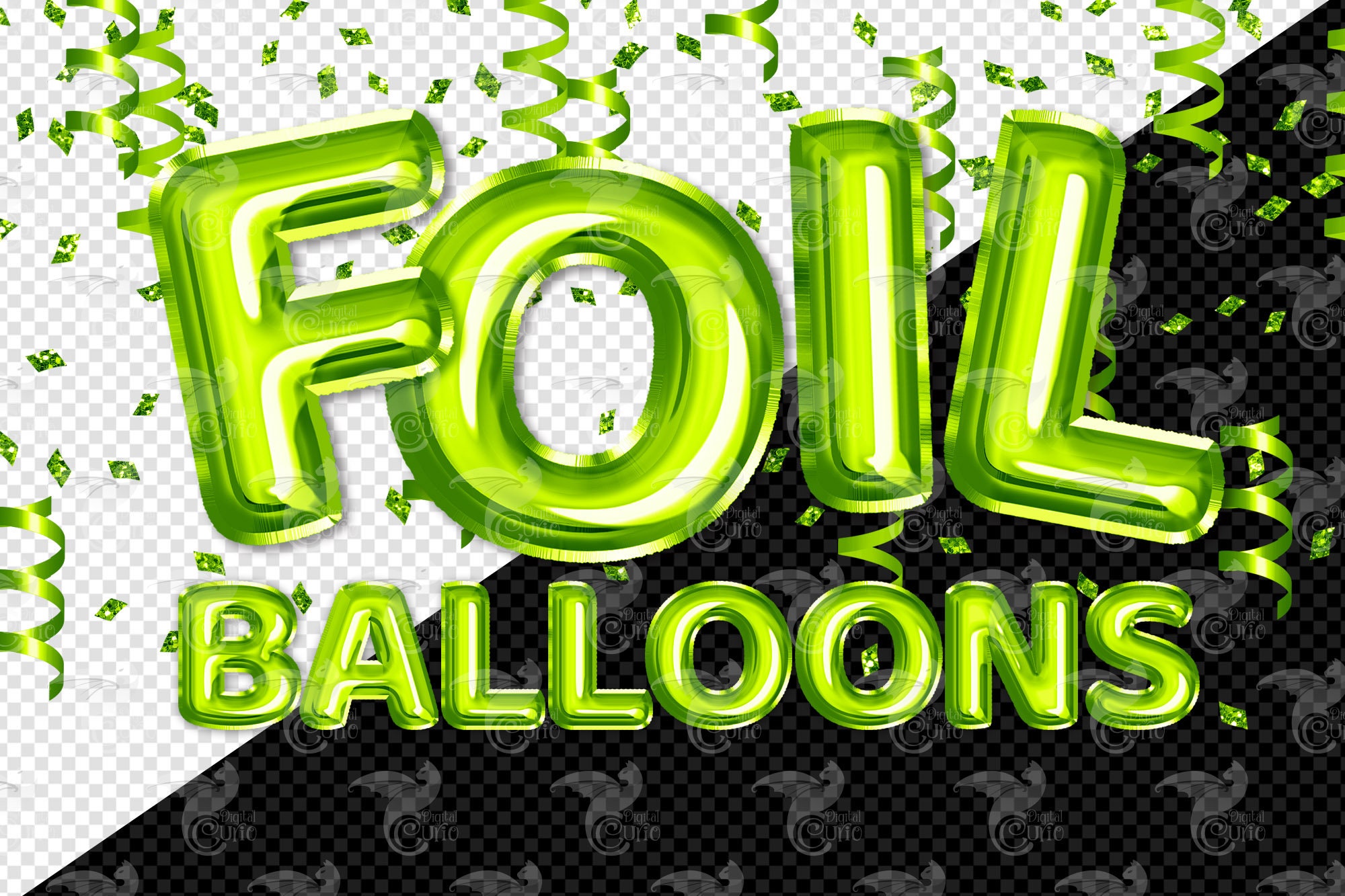 Lime Green Foil Balloon Alphabet Clip Art (PNG Digital Download) - Etsy