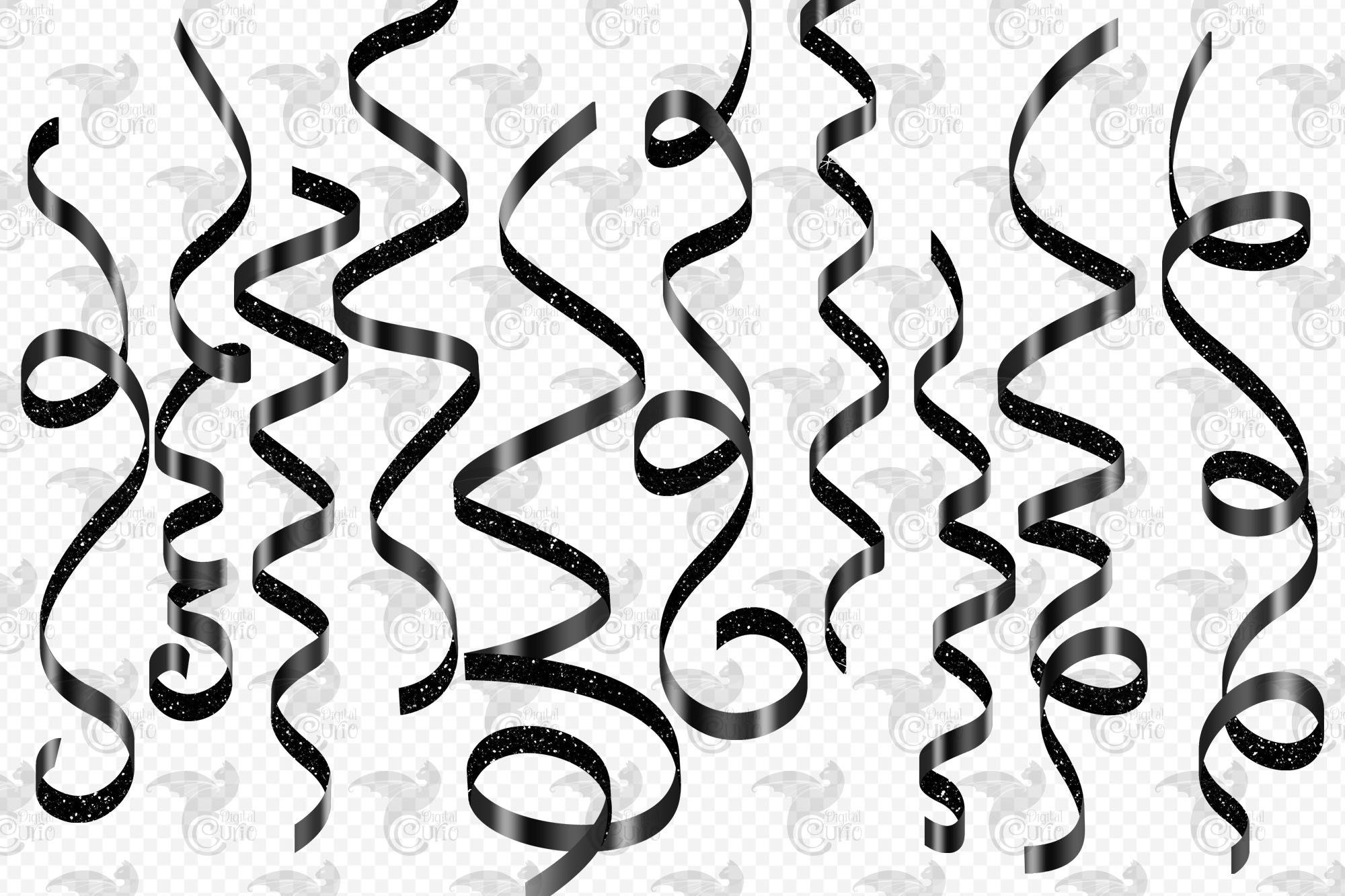 Black Glitter Ribbon Clip Art – PNG Format (digital Download) - Etsy