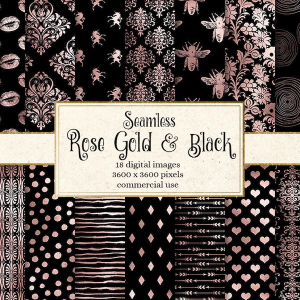 Rose Gold and Black - Etsy