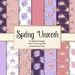Spring Unicorn Digital Paper, Seamless Pink and Purple Printable ...