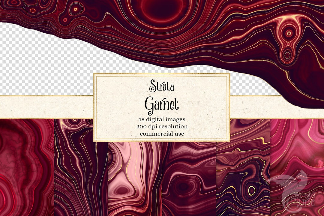 Strata Garnet Digital Paper and Border Overlays With Gold Foil ...