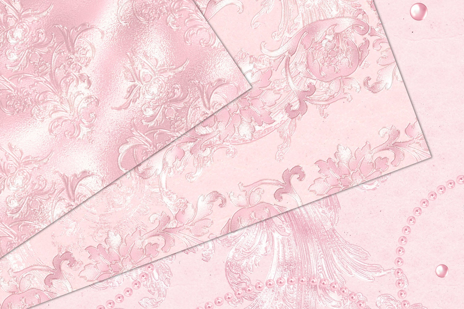 Pink Pearl Digital Paper seamless pearl backgrounds with silk | Etsy