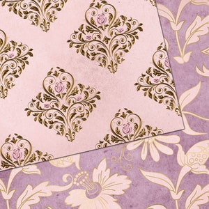 Old Gold Allure Digital Paper, Seamless Royal Queen Patterns With Gold ...