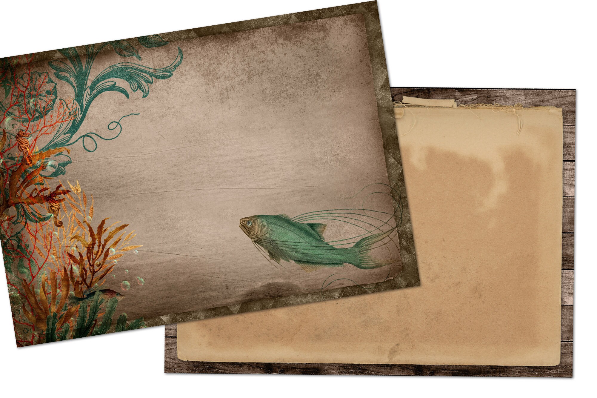 Nautical Journal Printable Journal Paper A4 Landscape | Etsy