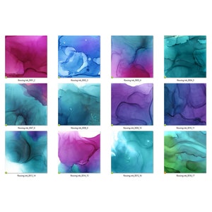 Flowing Ink Digital Paper, Printable Scrapbook Paper With Alcohol Ink ...