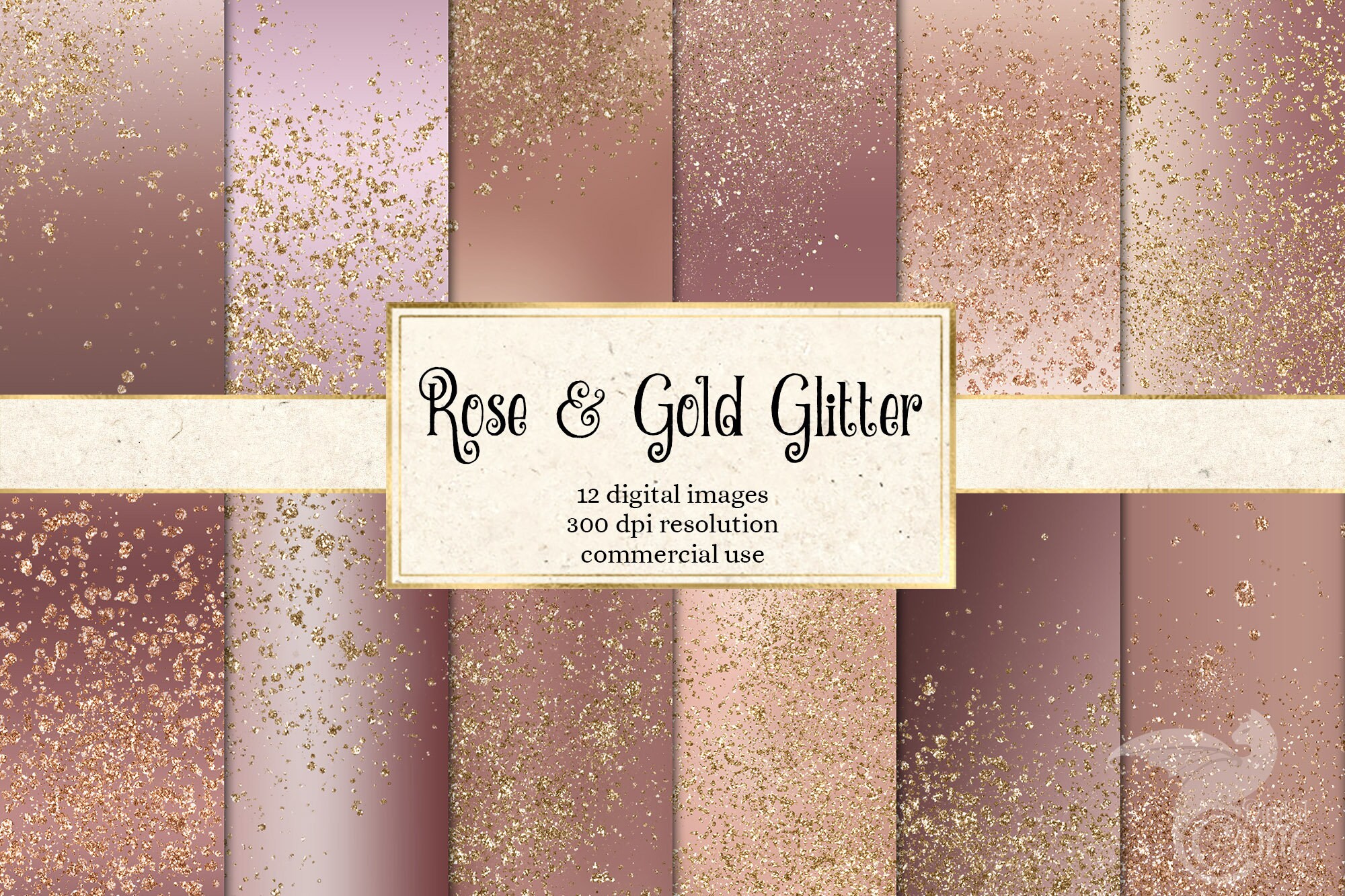 Rose and Gold Glitter Digital Paper Glitter Backgrounds on - Etsy