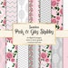 Pink and Gray Shabby Digital Paper, Seamless Floral Patterns Rustic ...