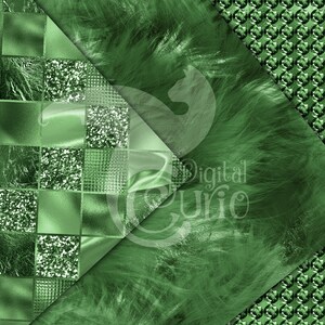Luxury Forest Green Digital Paper, Seamless Green Textures With Glitter ...