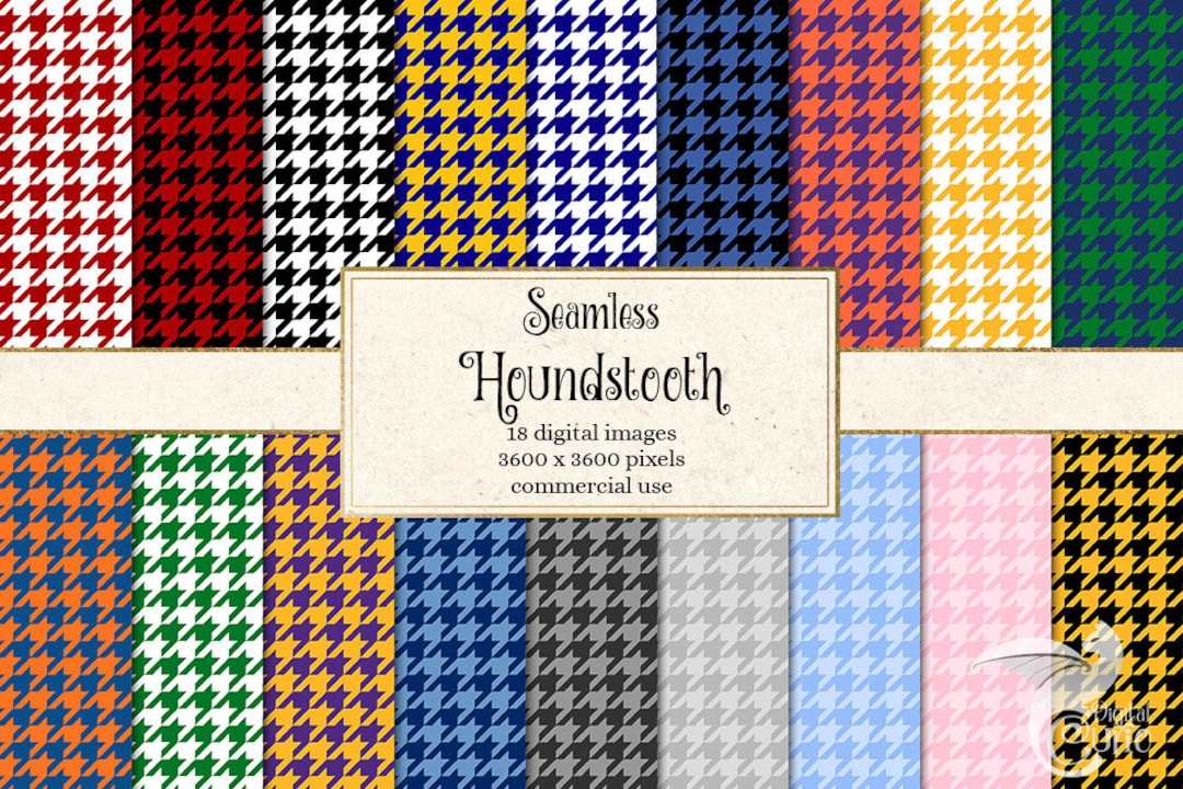 Houndstooth Digital Paper Seamless Patterns Printable Scrapbook Paper ...