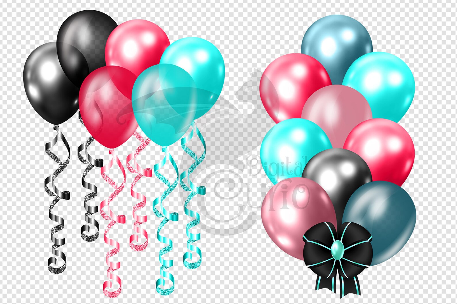 Social Media Balloons Clipart Digital PNG Balloon Graphics - Etsy