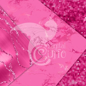 Luxury Hot Pink Digital Paper, Seamless Glam Glitter and Sequin ...