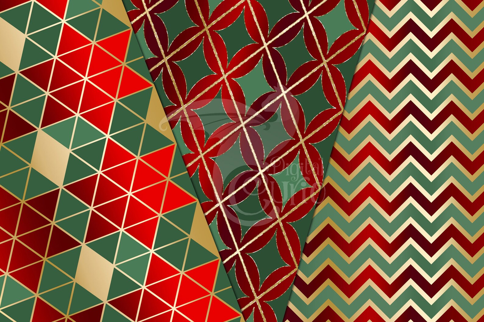 Geometric Christmas Digital Paper Seamless Holiday Patterns - Etsy