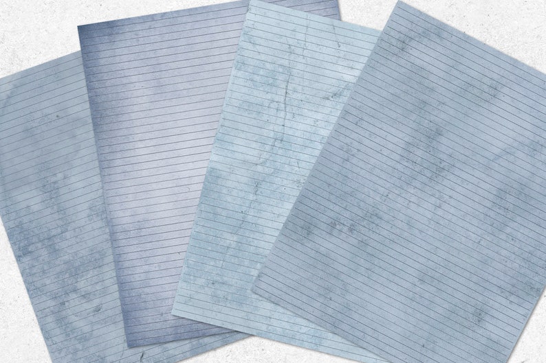 Distressed Blue Writing Paper, Grunge Journal Pages (digital Download ...