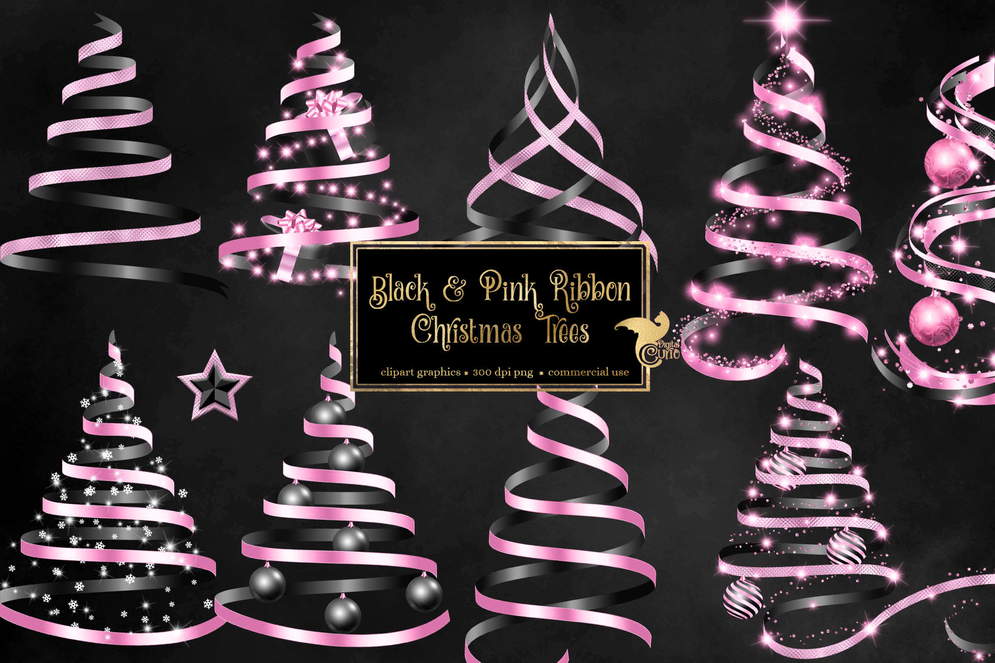 Christmas Clip Art Pink Ribbon