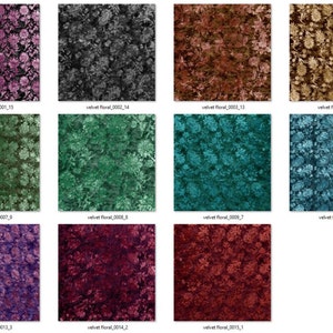 Crushed Velvet Floral Digital Paper, Shimmering Vintage Velvet ...