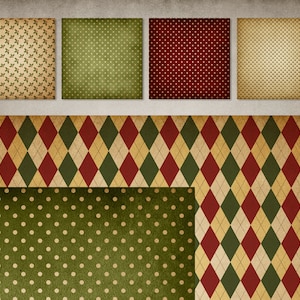 Vintage Christmas Digital Paper - 16 Pack Premium Digital Paper ...