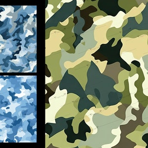 Camouflage Digital Paper, Seamless Military Camo Patterns, Instant ...