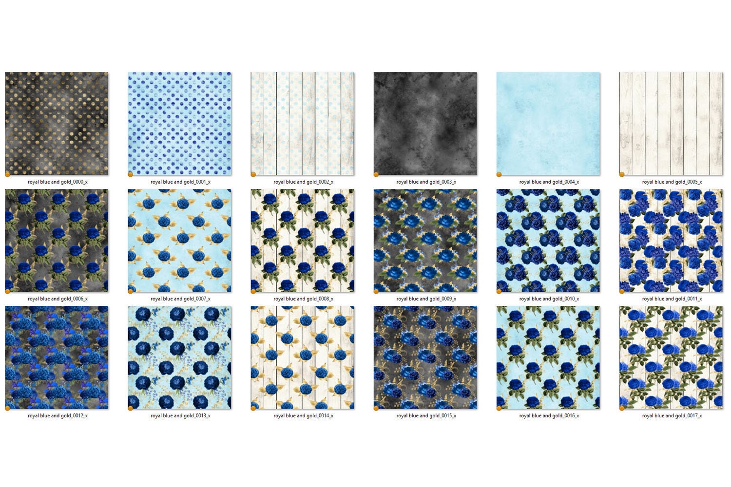 Royal Blue and Gold Floral Digital Paper Seamless Blue Rose - Etsy Canada