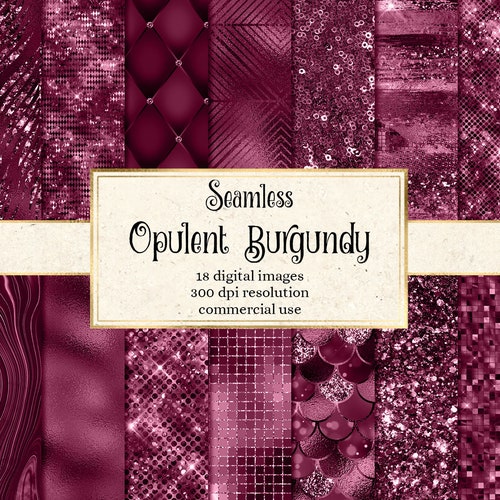 Luxury Burgundy Textures Digital Paper Seamless Metallic - Etsy