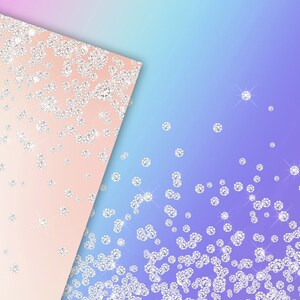 Rainbow Diamond Confetti Digital Paper, Backgrounds in Soft Pastel ...