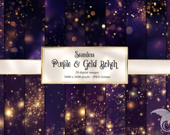 Purple and Gold Bokeh Lights Digital Paper (digital Download) - Etsy