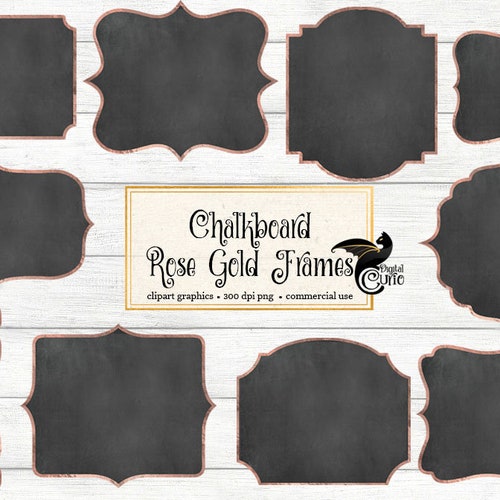 Black and Gold Tropical Frames Clip Art Digital Frame | Etsy