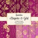 Magenta and Gold Digital Paper Seamless Backgrounds Printable Scrapbook ...