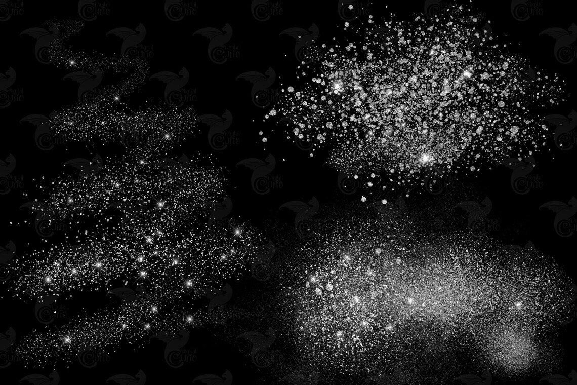 Silver Pixie Dust Overlays Ultra Fine Glitter Clip Art in - Etsy