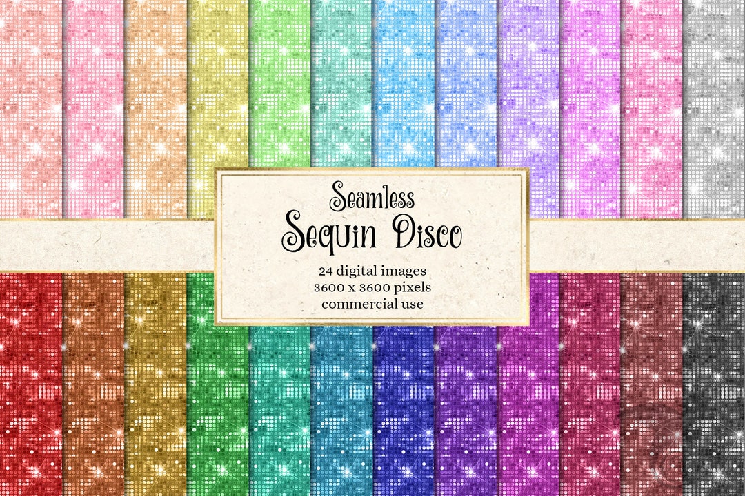 Sequin Disco Digital Paper – 24 Shimmering Seamless Backgrounds ...