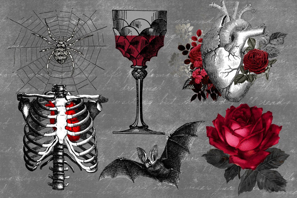 Vampire Amour Digital Paper Halloween Vampire Digital Paper - Etsy