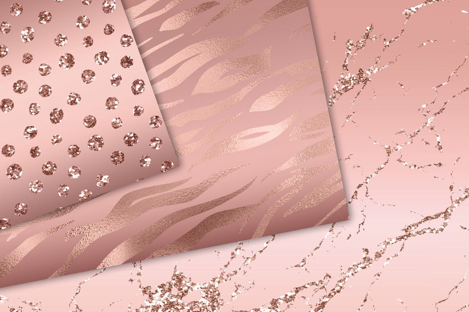 Rose Gold Bling Digital Paper Glitter and Foil Backgrounds - Etsy